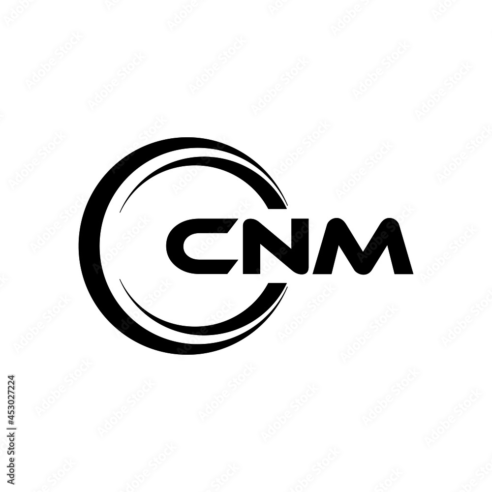 CNM letter logo design with white background in illustrator, vector ...