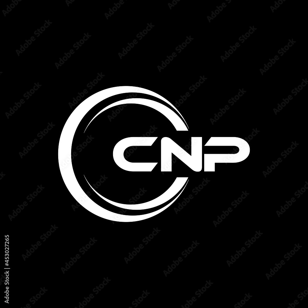 CNP letter logo design with black background in illustrator, vector ...