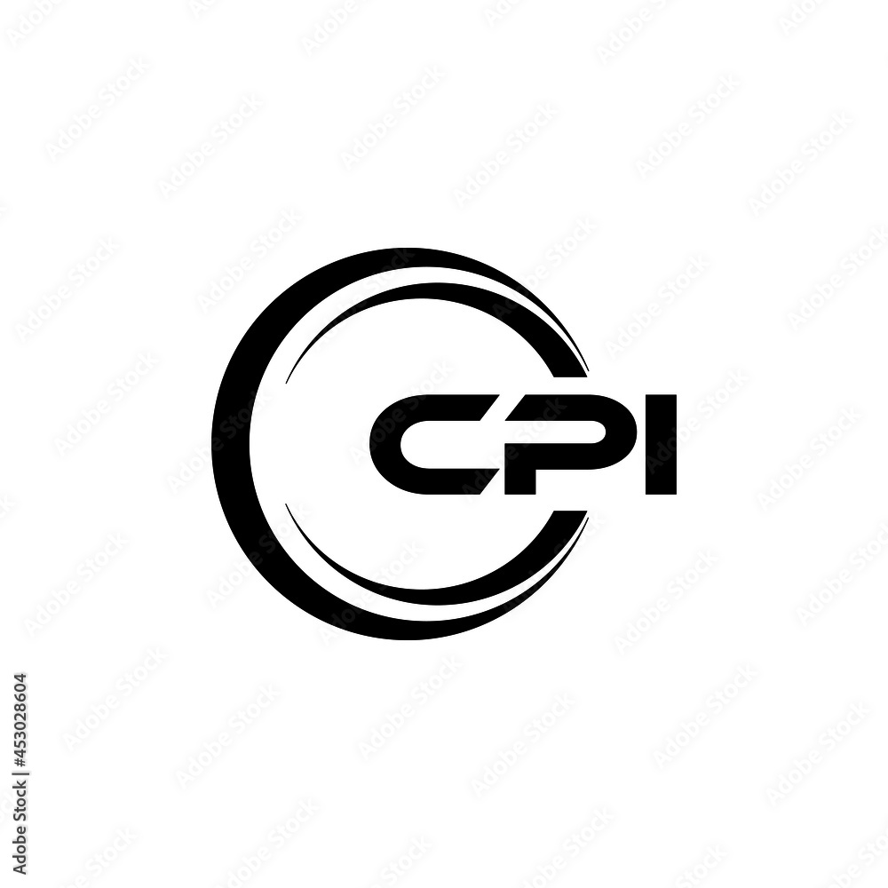 CPI letter logo design with white background in illustrator, vector ...