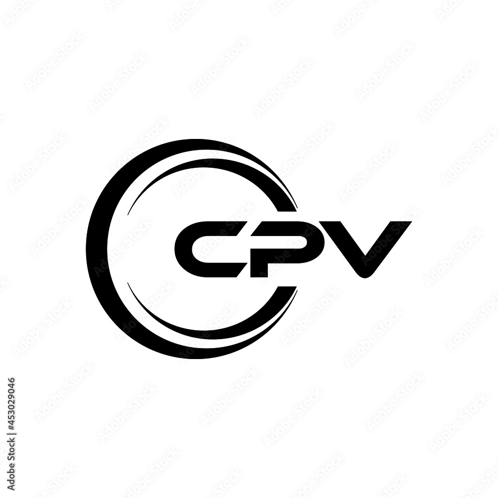 CPV letter logo design with white background in illustrator, vector ...