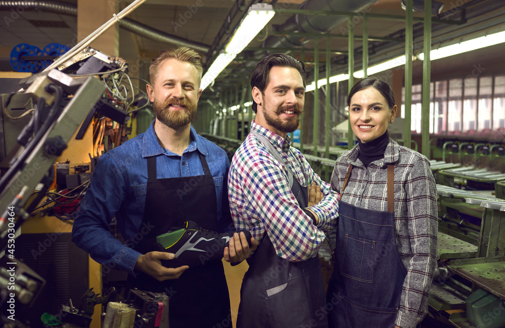 Happy Shoe Factory Workers