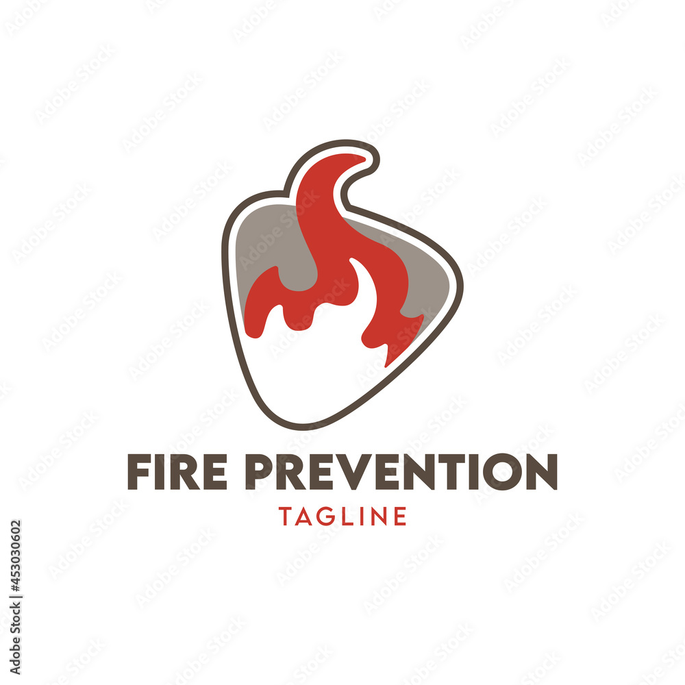 Fire shield logo, suitable for fire prevention logo or fire safety logo ...