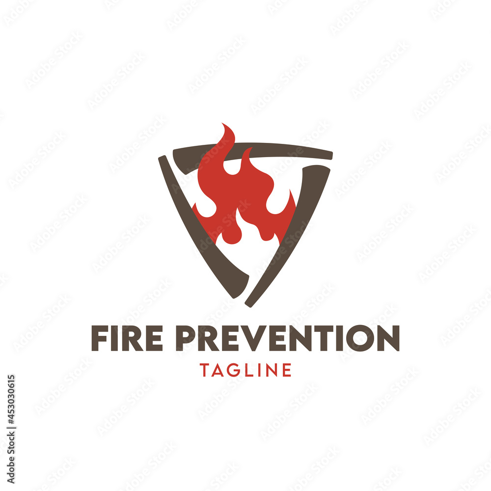 Fire shield logo, suitable for fire prevention logo or fire safety logo ...