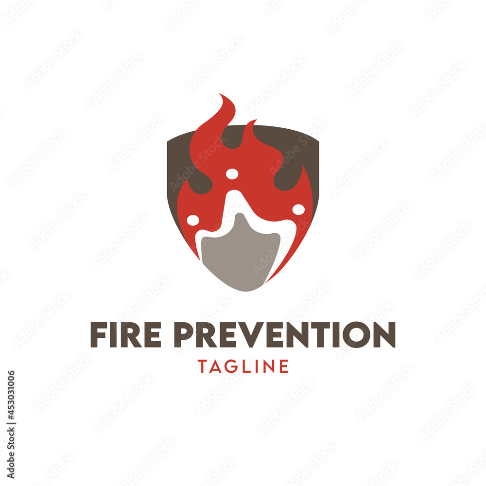 Fire shield logo, suitable for fire prevention logo or fire safety logo ...