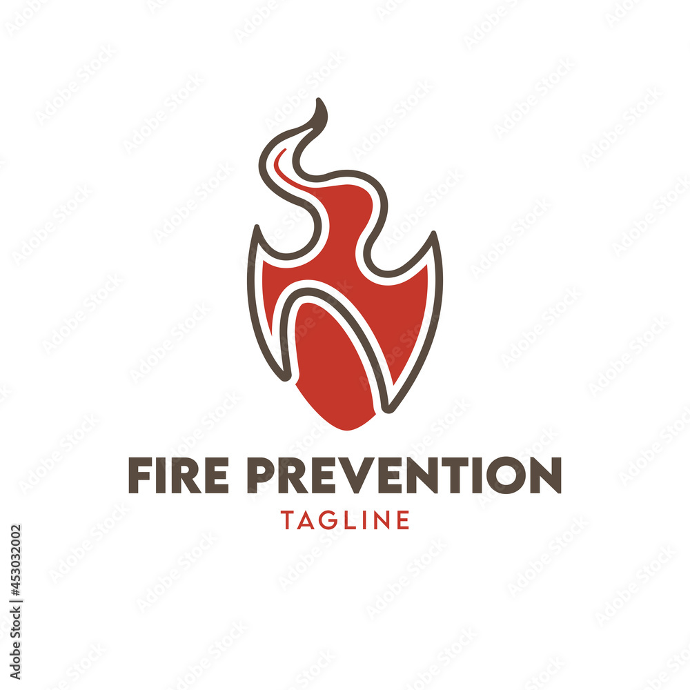 Fire shield logo, suitable for fire prevention logo or fire safety logo ...