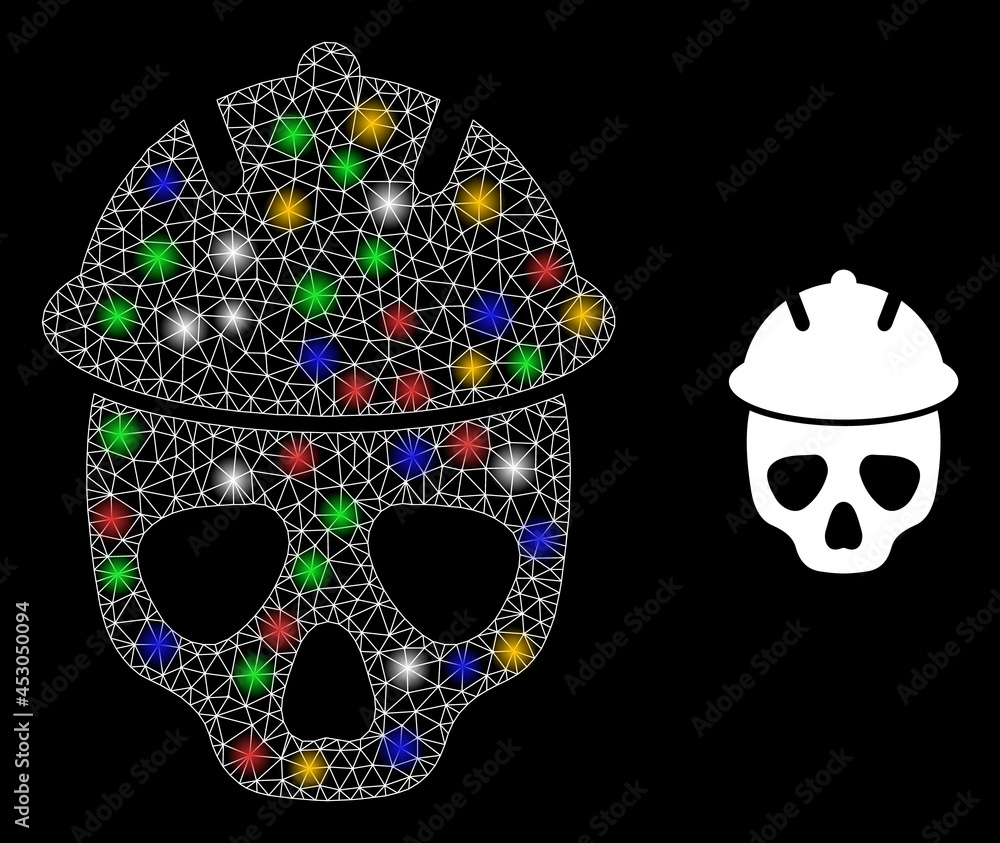 Glare mesh network safety helmet skull with colorful flash nodes ...