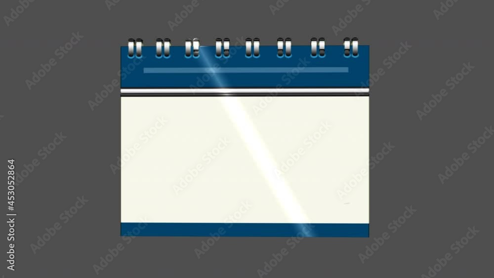 3d rotating simple calendar animation in alpha channel 4K resolution ...