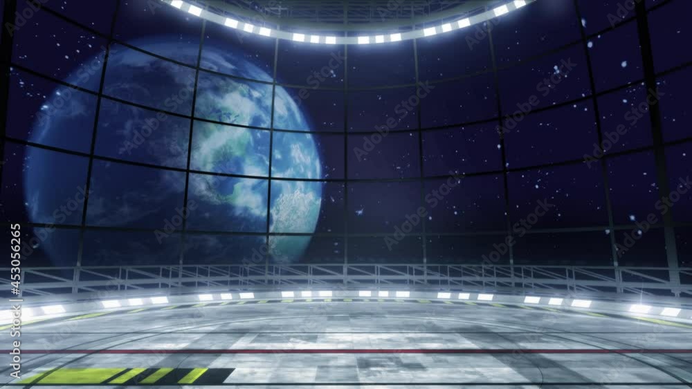 Virtual studio set on outer space. Ideal for news tv shows, for ...