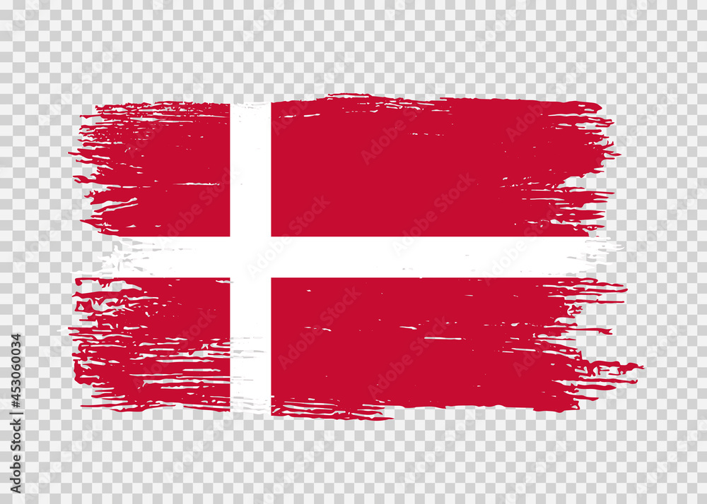 Denmark flag with brush paint textured isolated on png or transparent ...