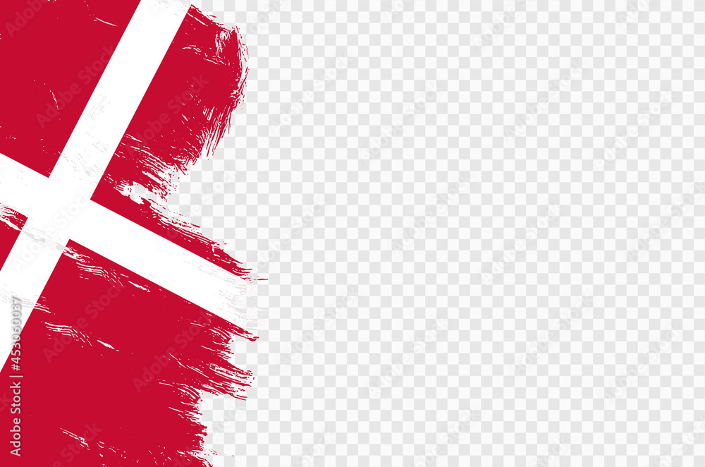 Denmark flag with brush paint textured isolated on png or transparent ...