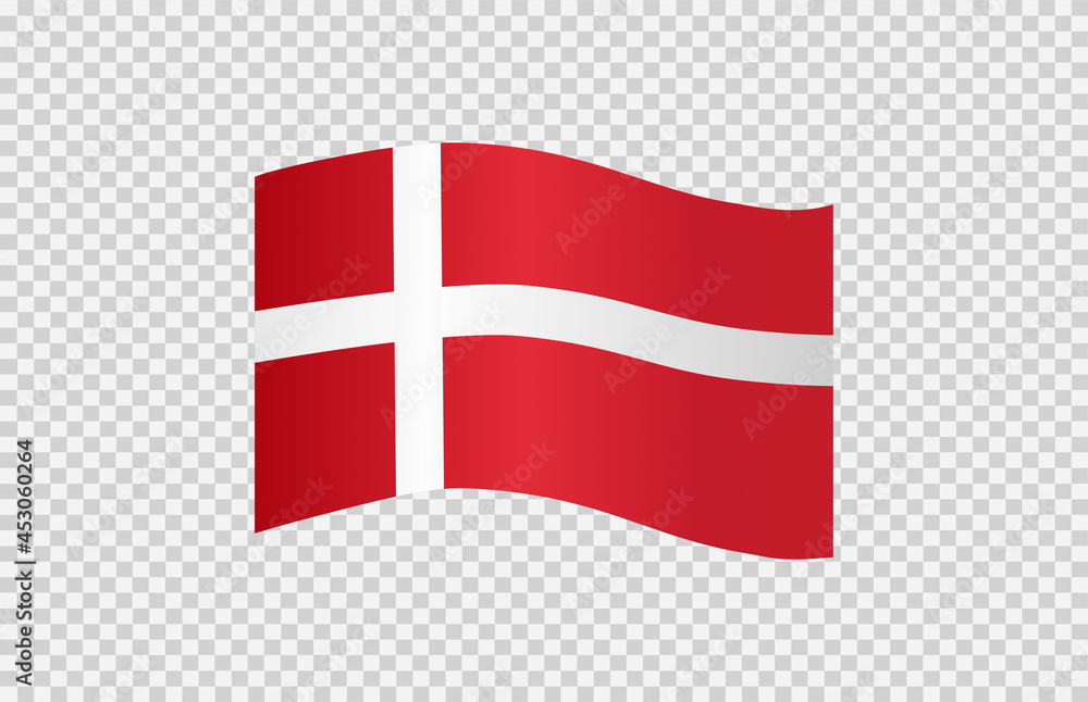 Waving flag of Denmark isolated on png or transparent background,Symbol ...