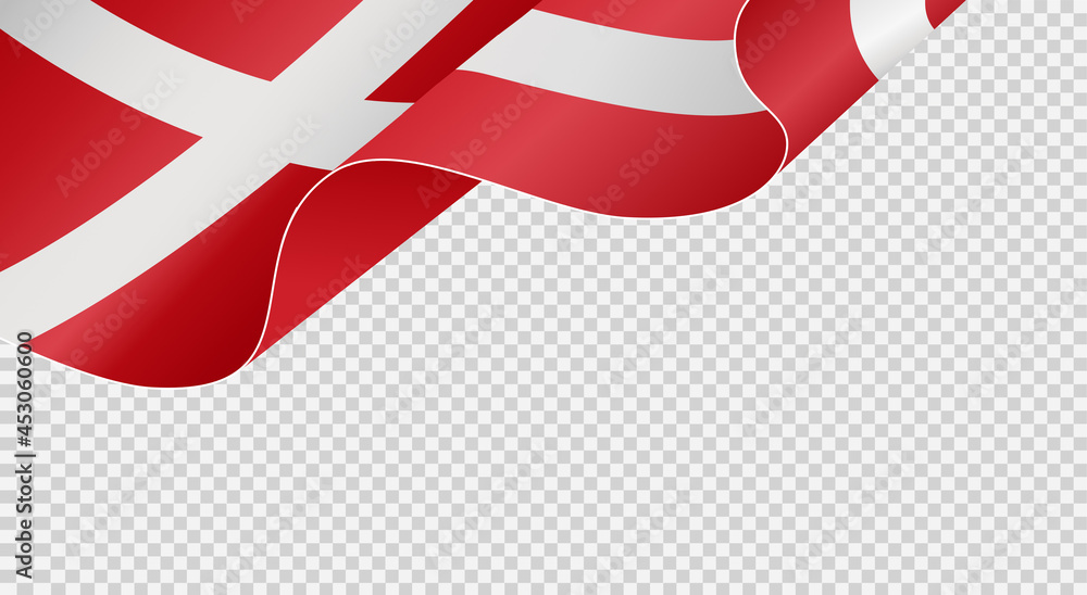 Waving flag of Denmark isolated on png or transparent background,Symbol ...