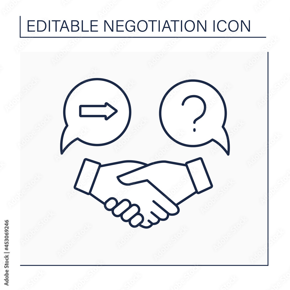 Counter offer line icon. Response to an advantageous proposal. Deal ...