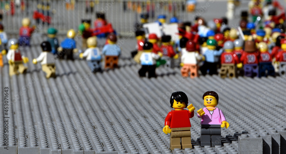 Editorial illustrative image of lego minifigures in legoland adventure ...