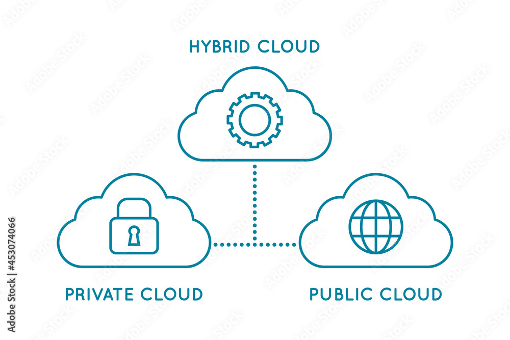 Hybrid Cloud Icon
