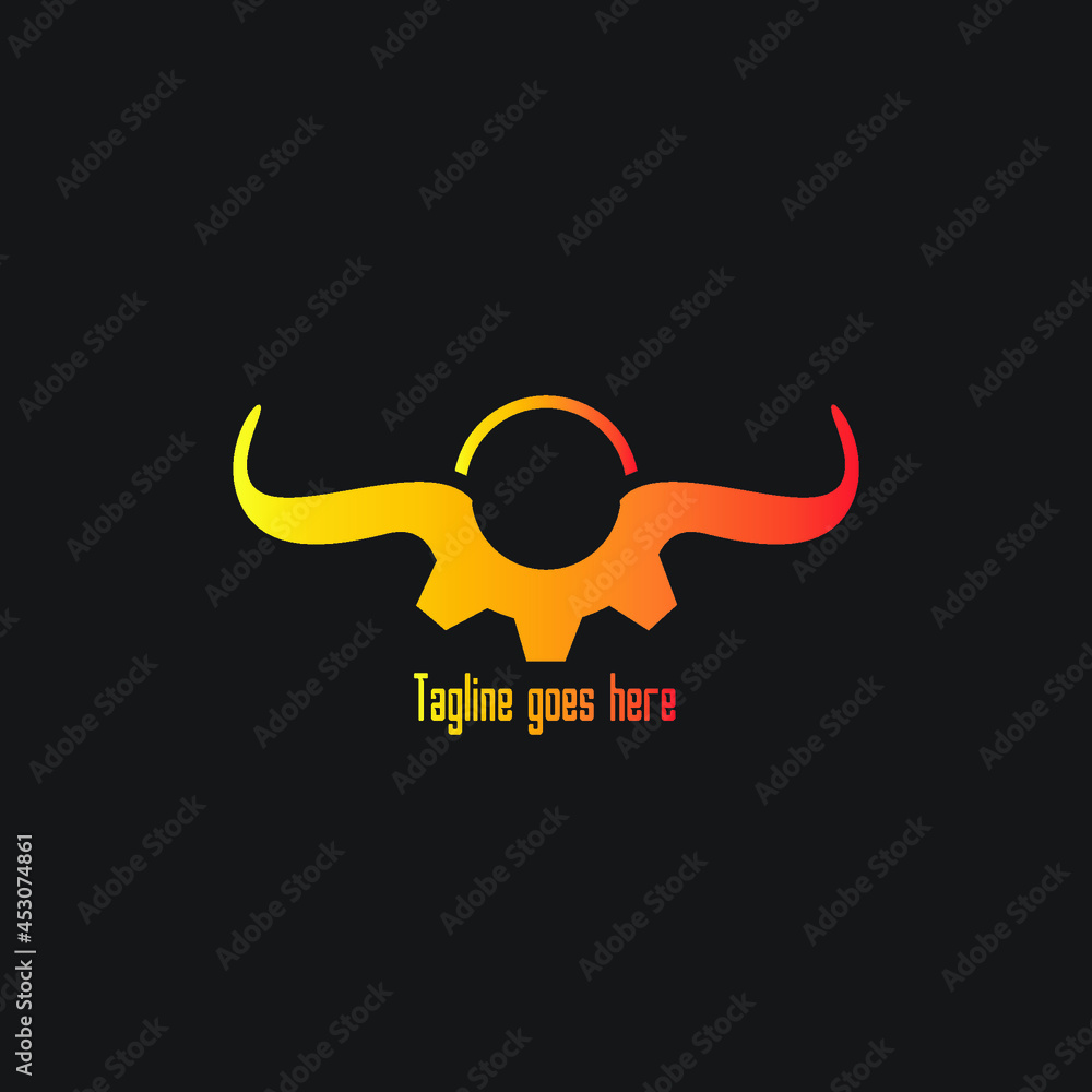 bull and gear simple combination logo exclusive design inspiration ...