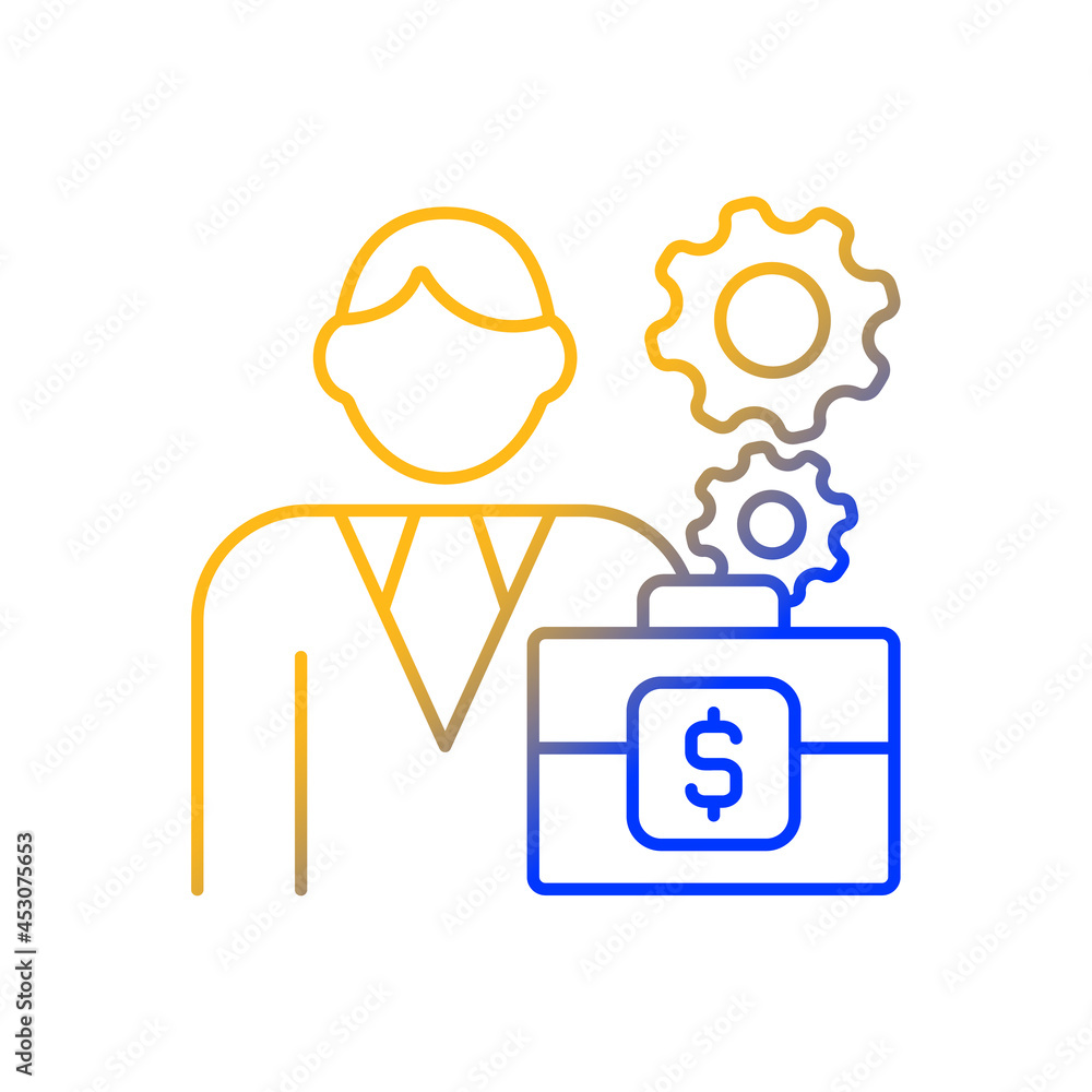 Finance director gradient linear vector icon. Control financial ...