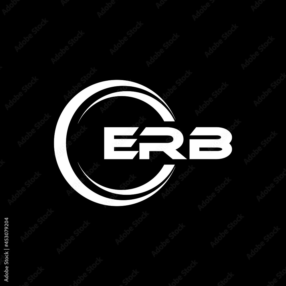 ERB letter logo design with black background in illustrator, vector ...