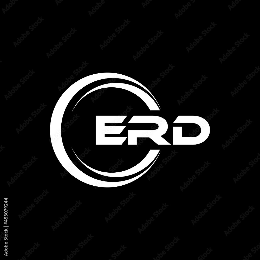 ERD letter logo design with black background in illustrator, vector ...