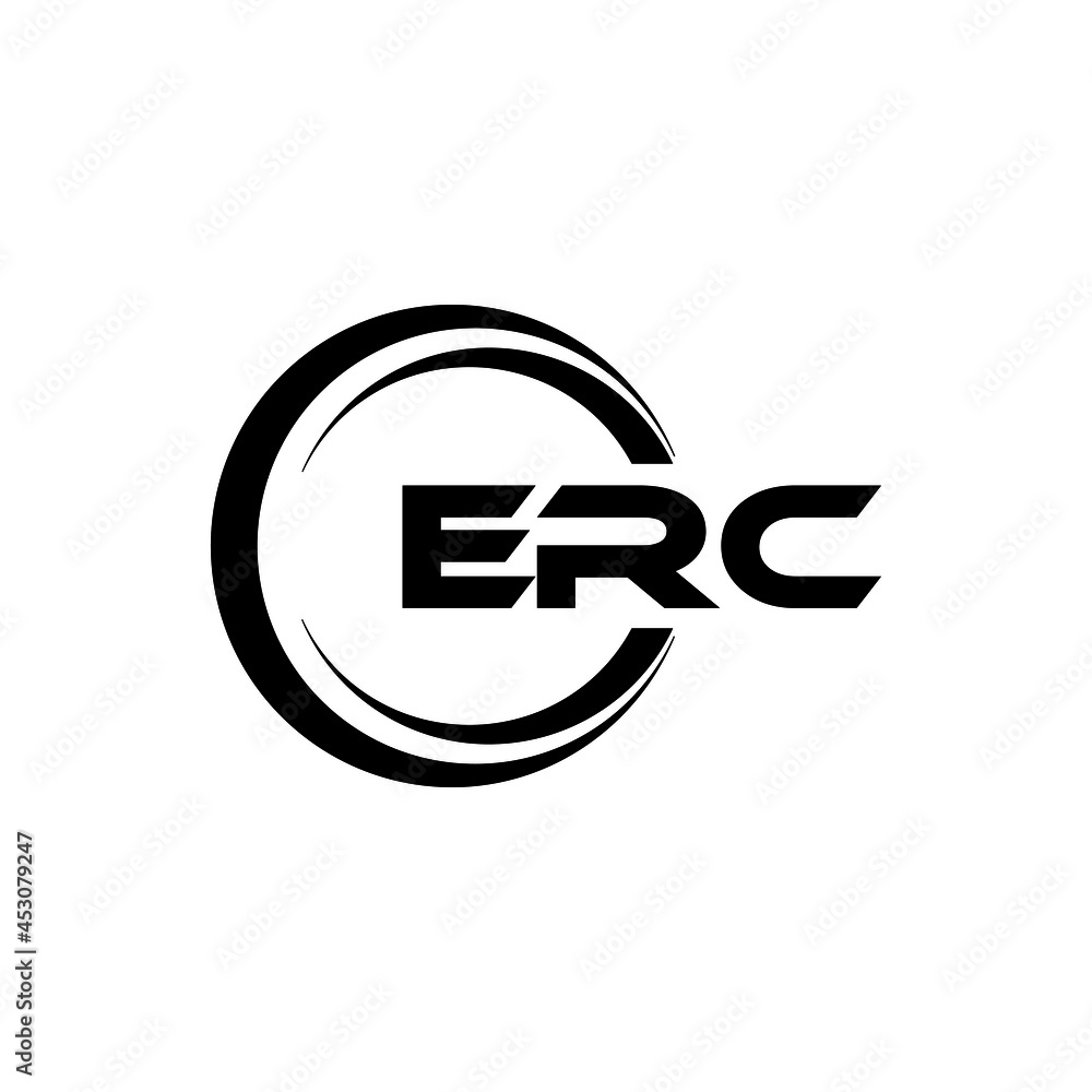 ERC letter logo design with white background in illustrator, vector ...
