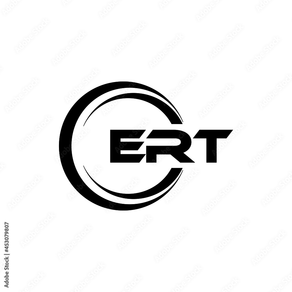 ERT letter logo design with white background in illustrator, vector ...