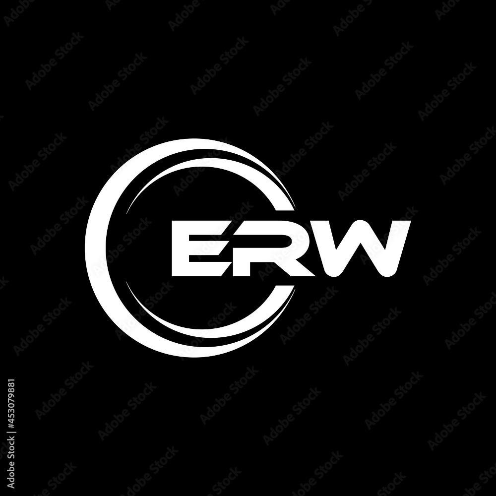ERW letter logo design with black background in illustrator, vector ...