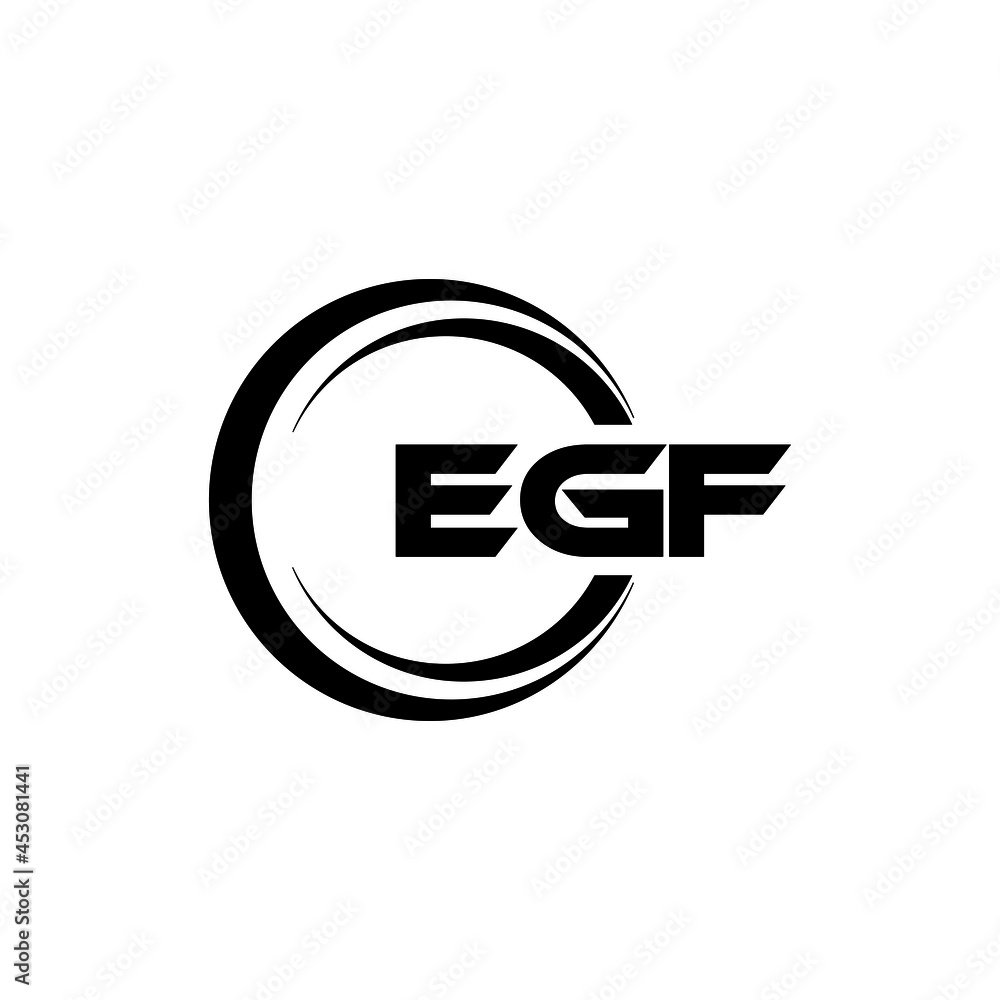 EGF letter logo design with white background in illustrator, vector ...