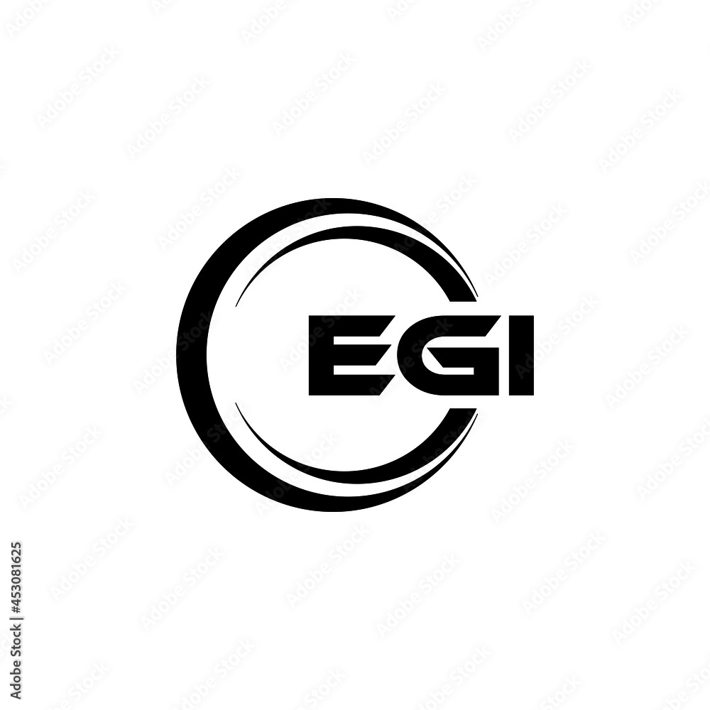 EGI letter logo design with white background in illustrator, vector ...