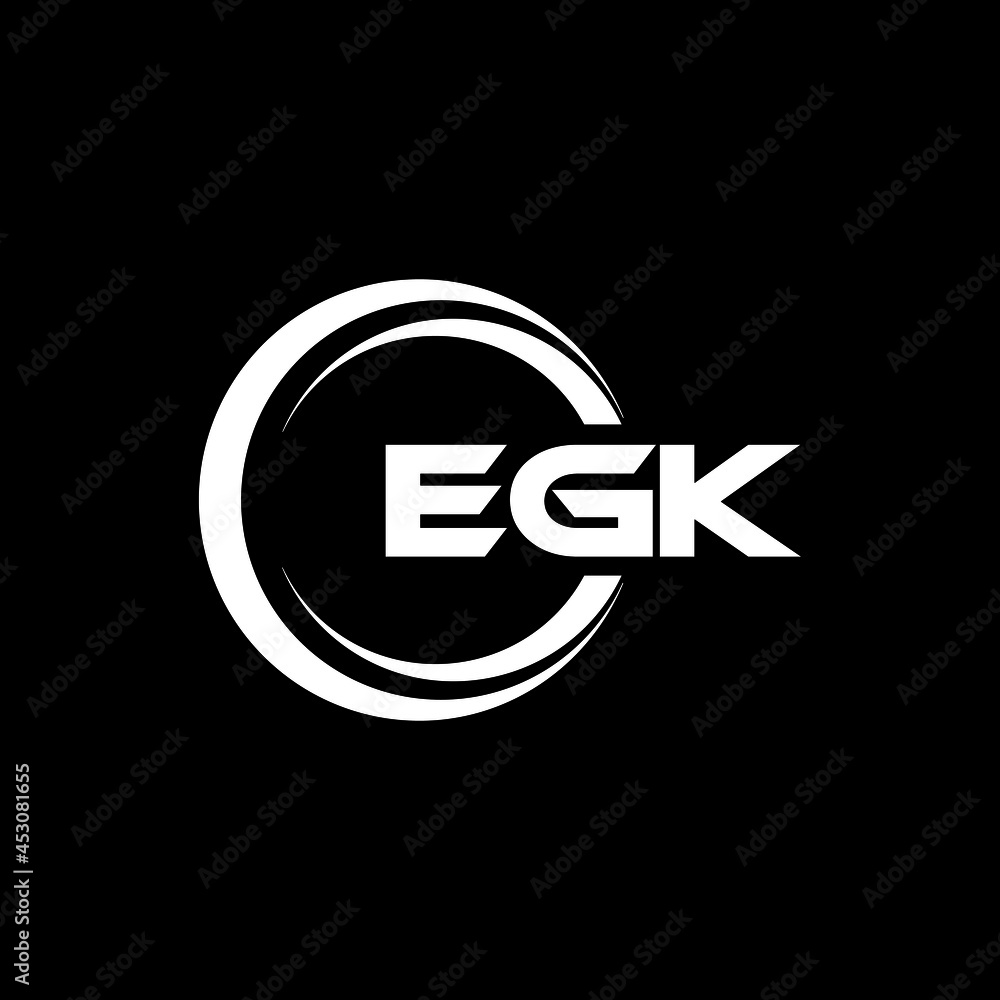 EGK letter logo design with black background in illustrator, vector ...