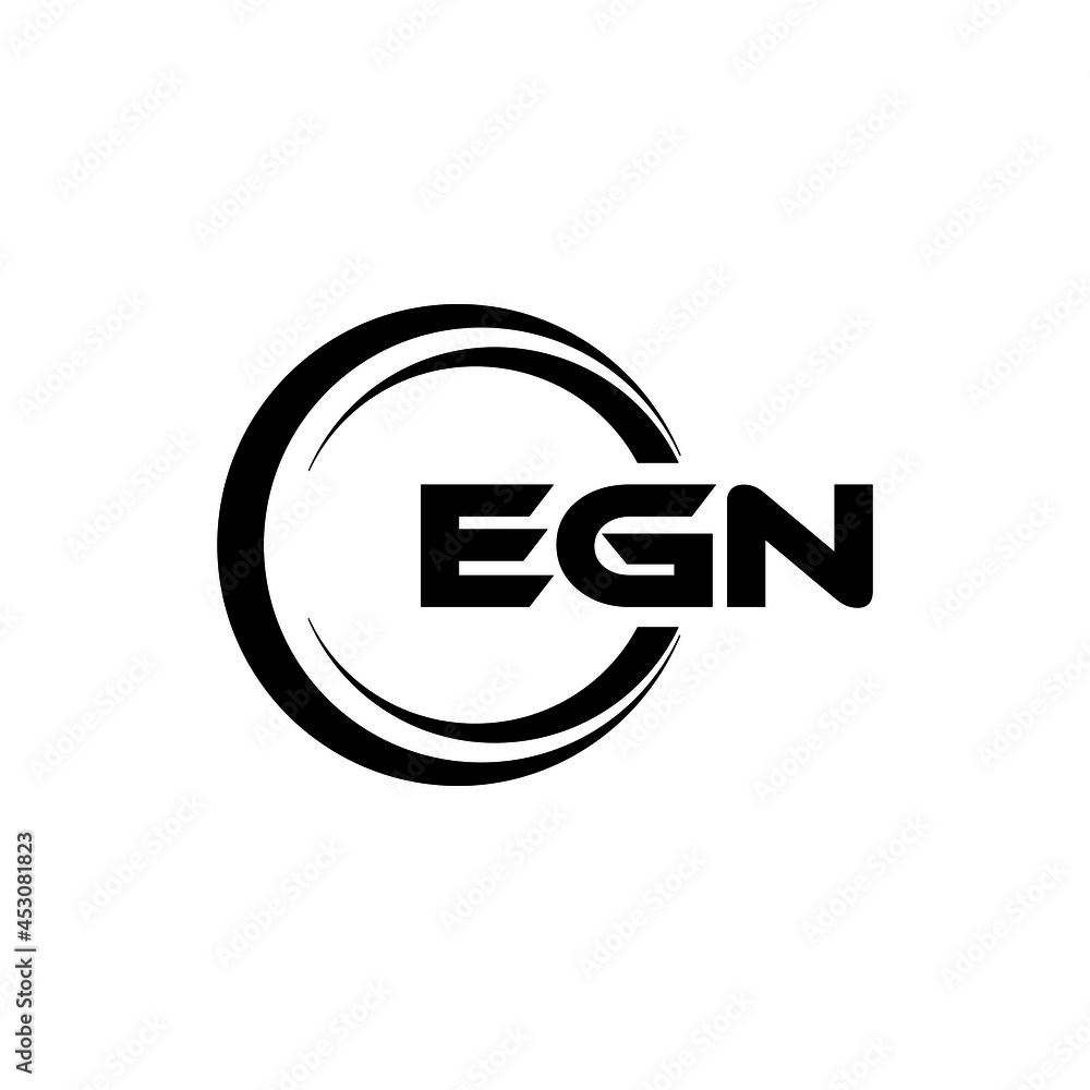 EGN letter logo design with white background in illustrator, vector ...