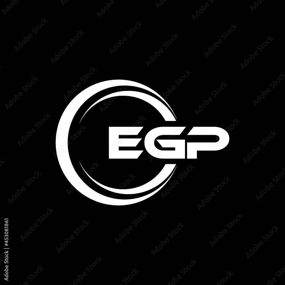 EGP letter logo design with black background in illustrator, vector ...