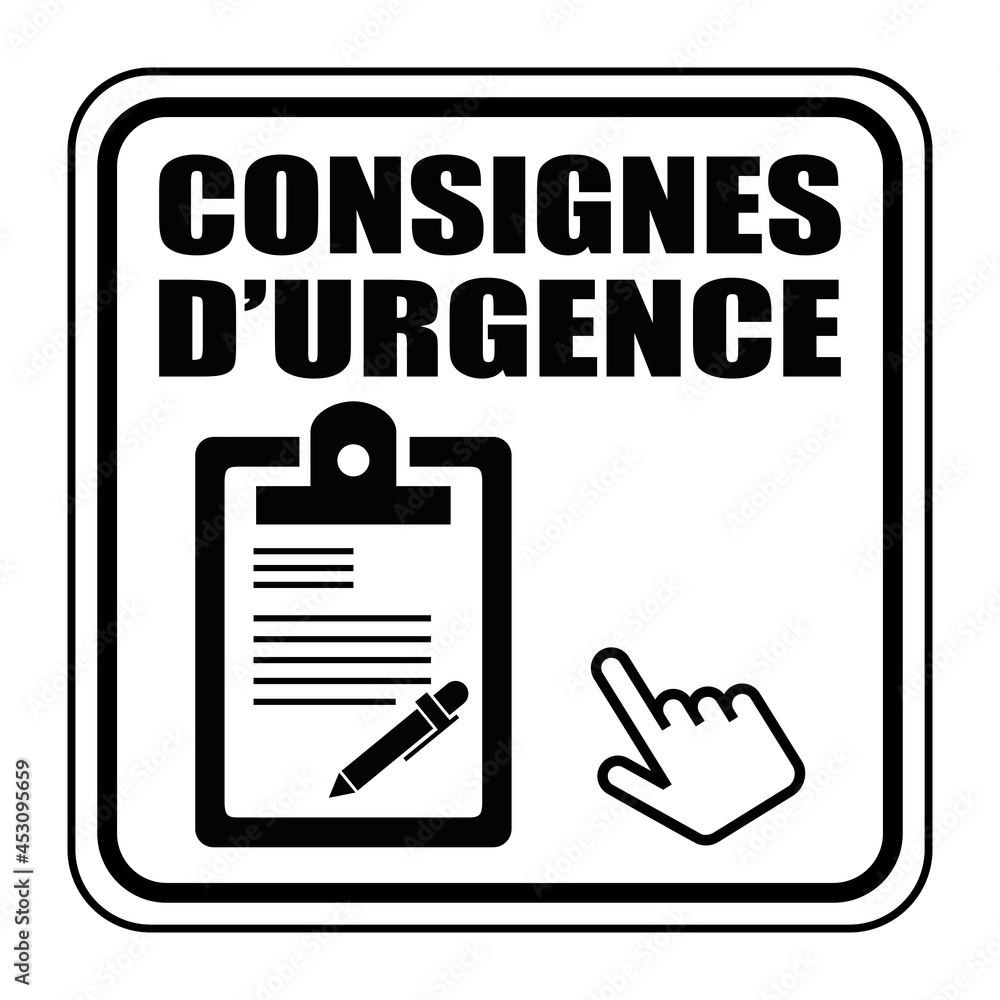 Logo consignes d'urgence. Stock Vector | Adobe Stock