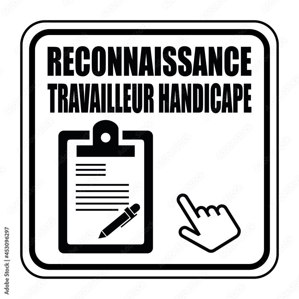 Logo reconnaissance travailleur handicapé. vector de Stock | Adobe Stock