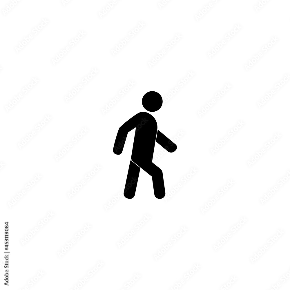 Common pedestrian icon. Man walking by foot. For maps, schemes ...