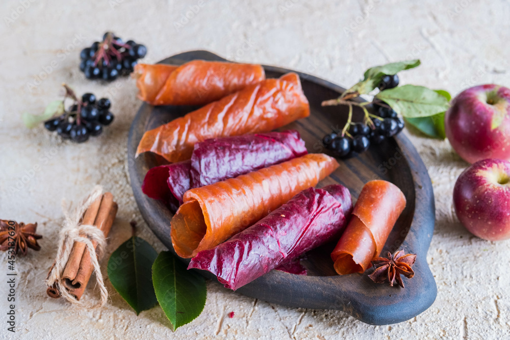 Rolled Pastila, a traditional Russian dessert made from baked and ...