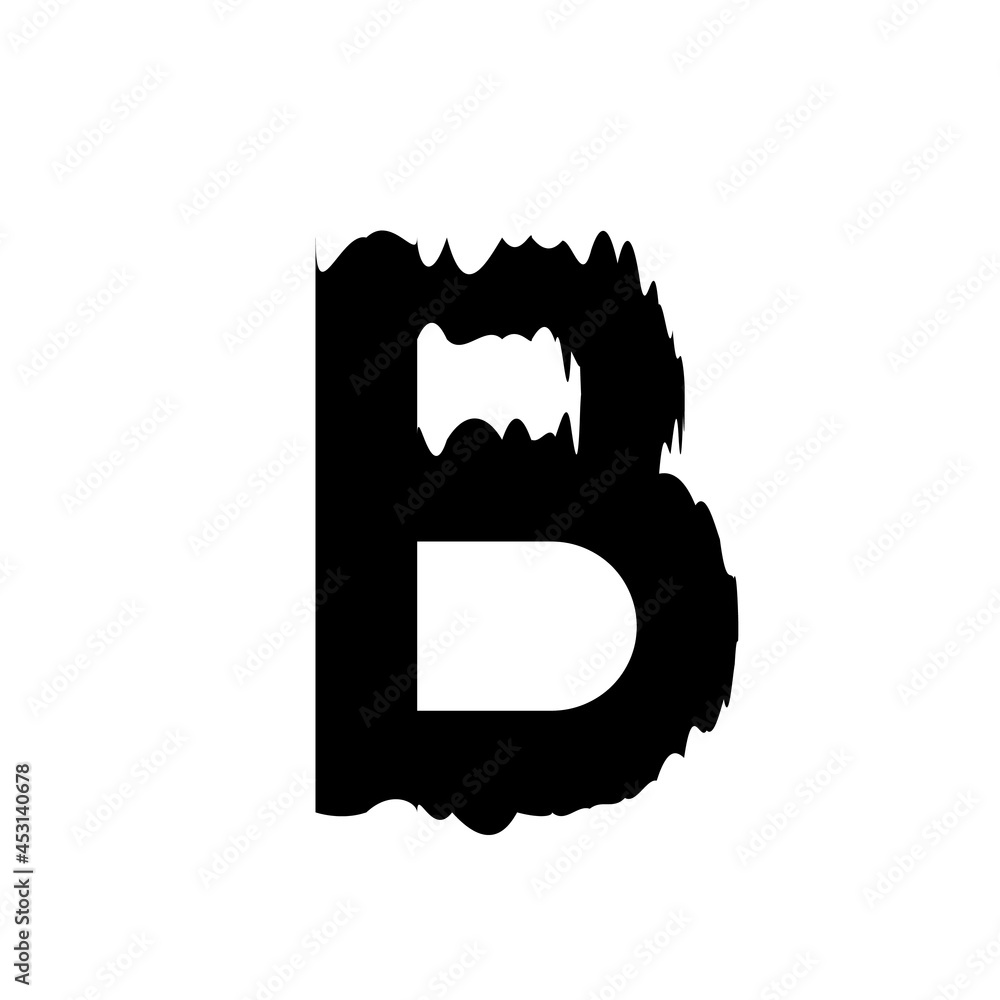 Abstract horror scary logo design letter b Stock Vector | Adobe Stock
