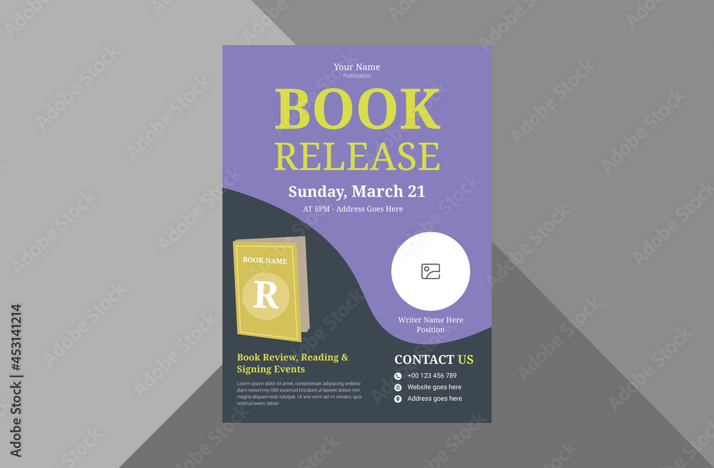 book launch and publishing flyer design template. New book launch ...