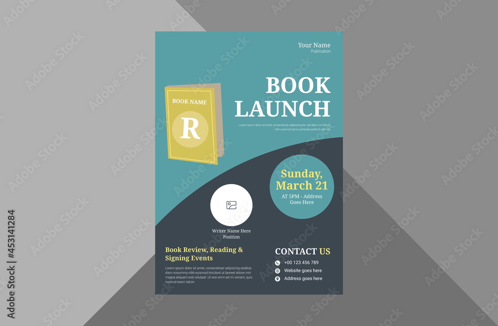 book launch and publishing flyer design template. New book launch ...