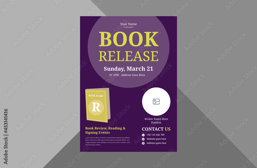 book launch and publishing flyer design template. New book launch ...