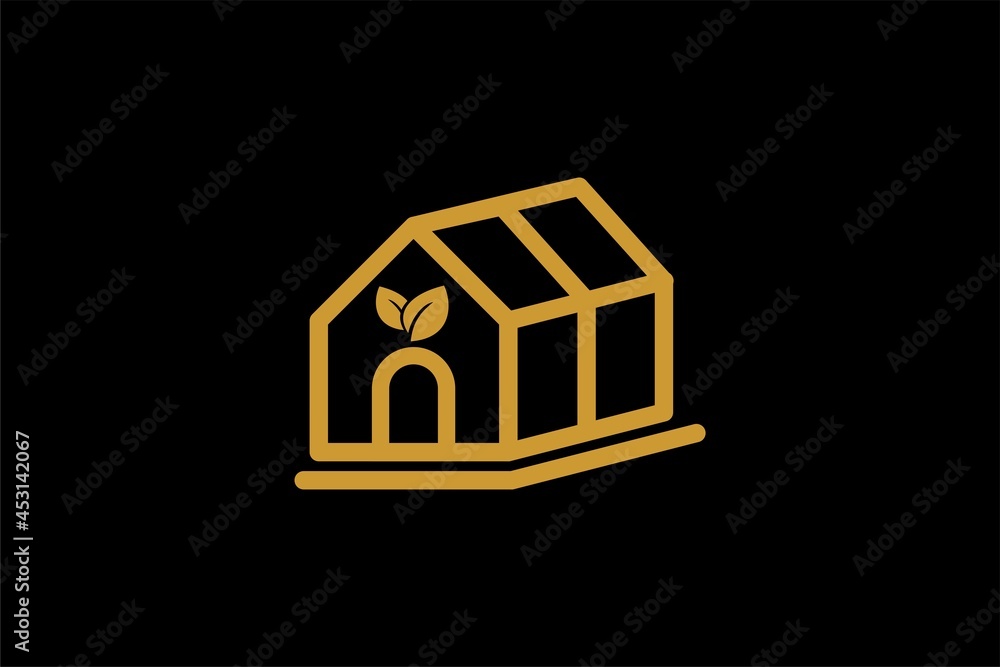 Greenhouse logo design vector. Plant care illustration symbol. Green ...