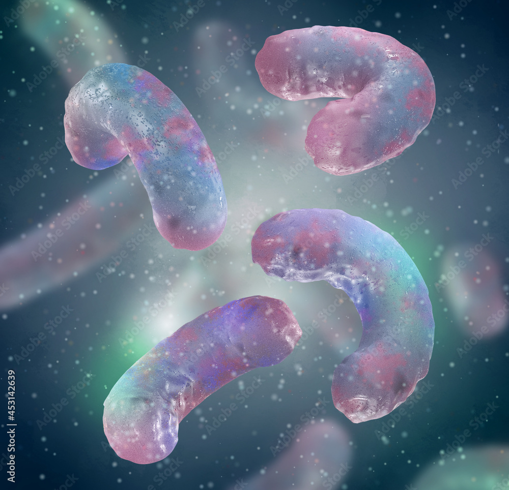Medical background, bacillus bacteria without flagellum, pathogens ...
