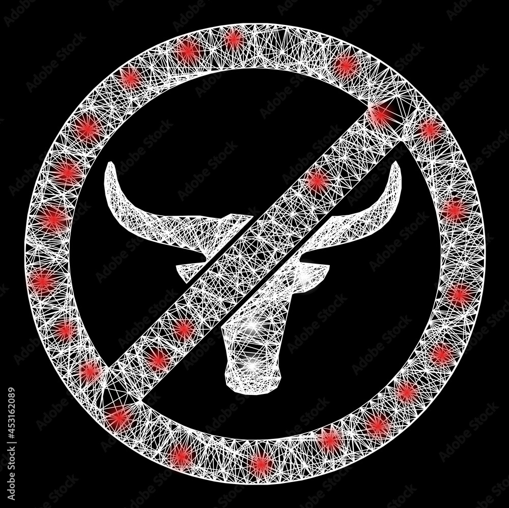 Flare net mesh no beef model with flash nodes. Illuminated vector mesh ...