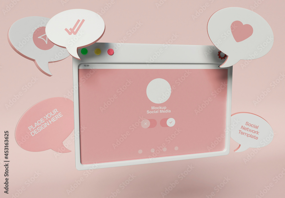 Social Media Notification Mockup Stock Template | Adobe Stock