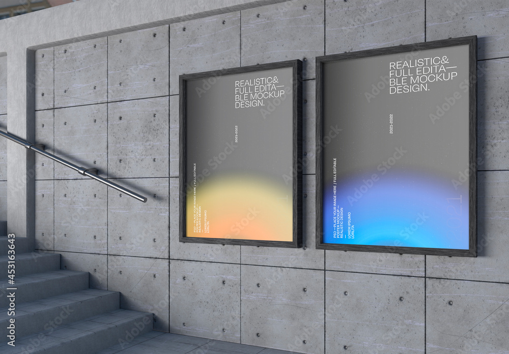 Two Poster Mockup Stock Template | Adobe Stock