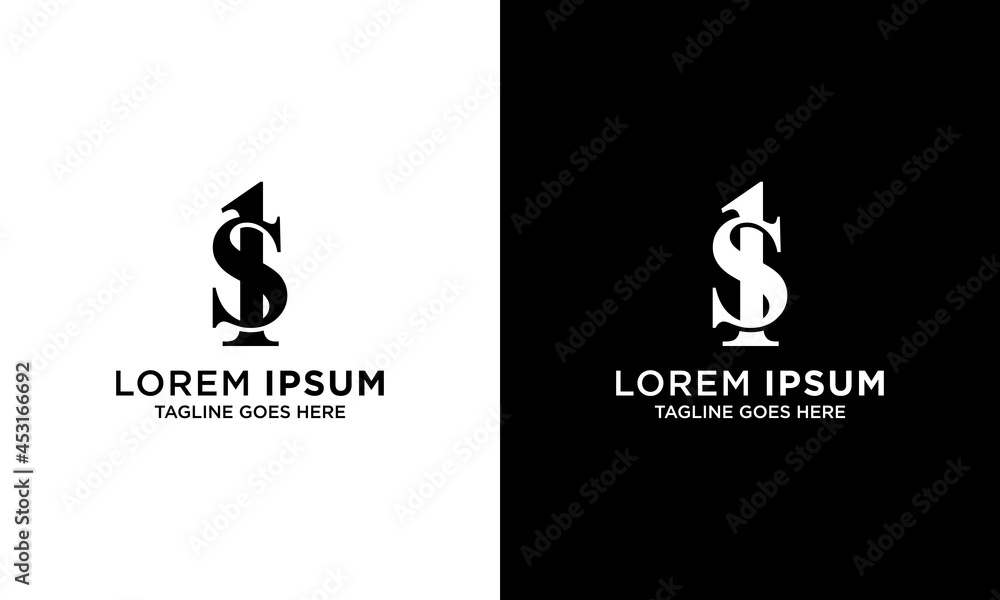 1s letter logo design icon silhouette vector Stock Vector | Adobe Stock
