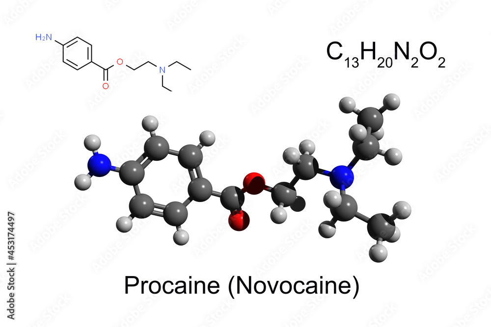 Chemical formula, skeletal formula and 3D ball-and-stick model of local ...
