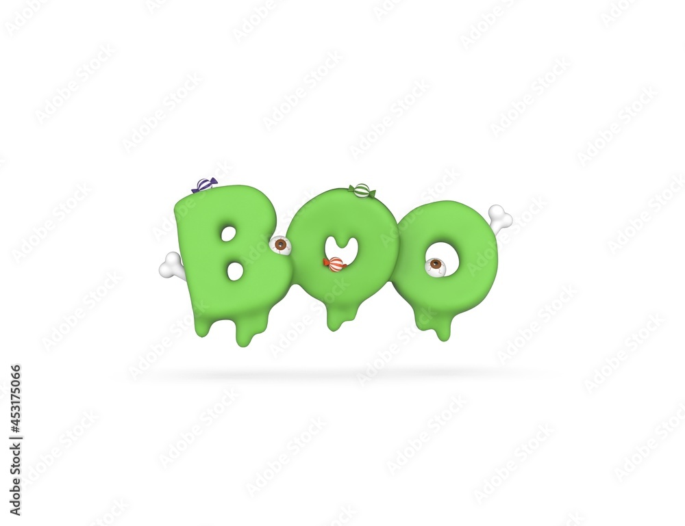 Happy Halloween Boo dripping text and lettering with eyes, candies and ...