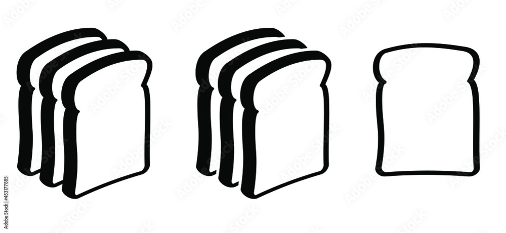 Bread slices icon or symbol. Flat vector breads pictogram. cartoon ...