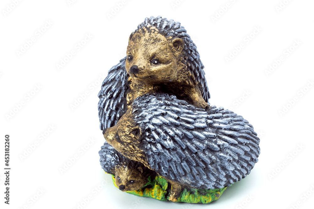 artificial family of hedgehogs concrete garden figure for landscaping ...