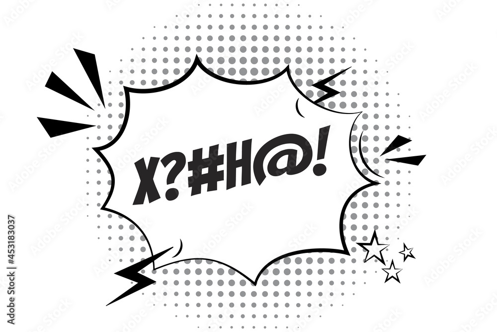 Comic speech bubble with swear words symbols Vector bad speech language ...